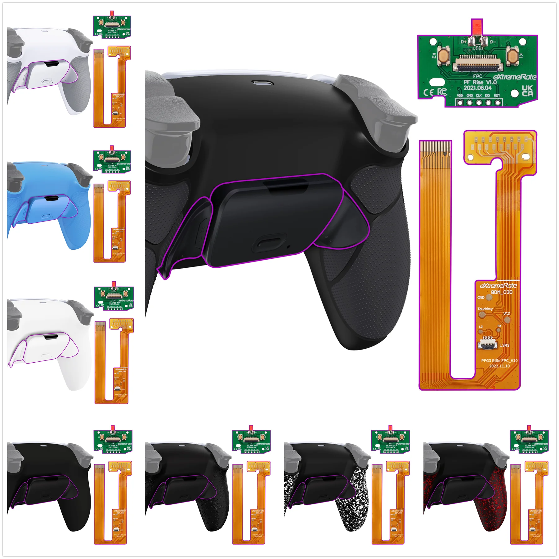 eXtremeRate Back Paddles Programable RISE Remap Kit for ps5 Controller BDM-030, Upgrade Board ...