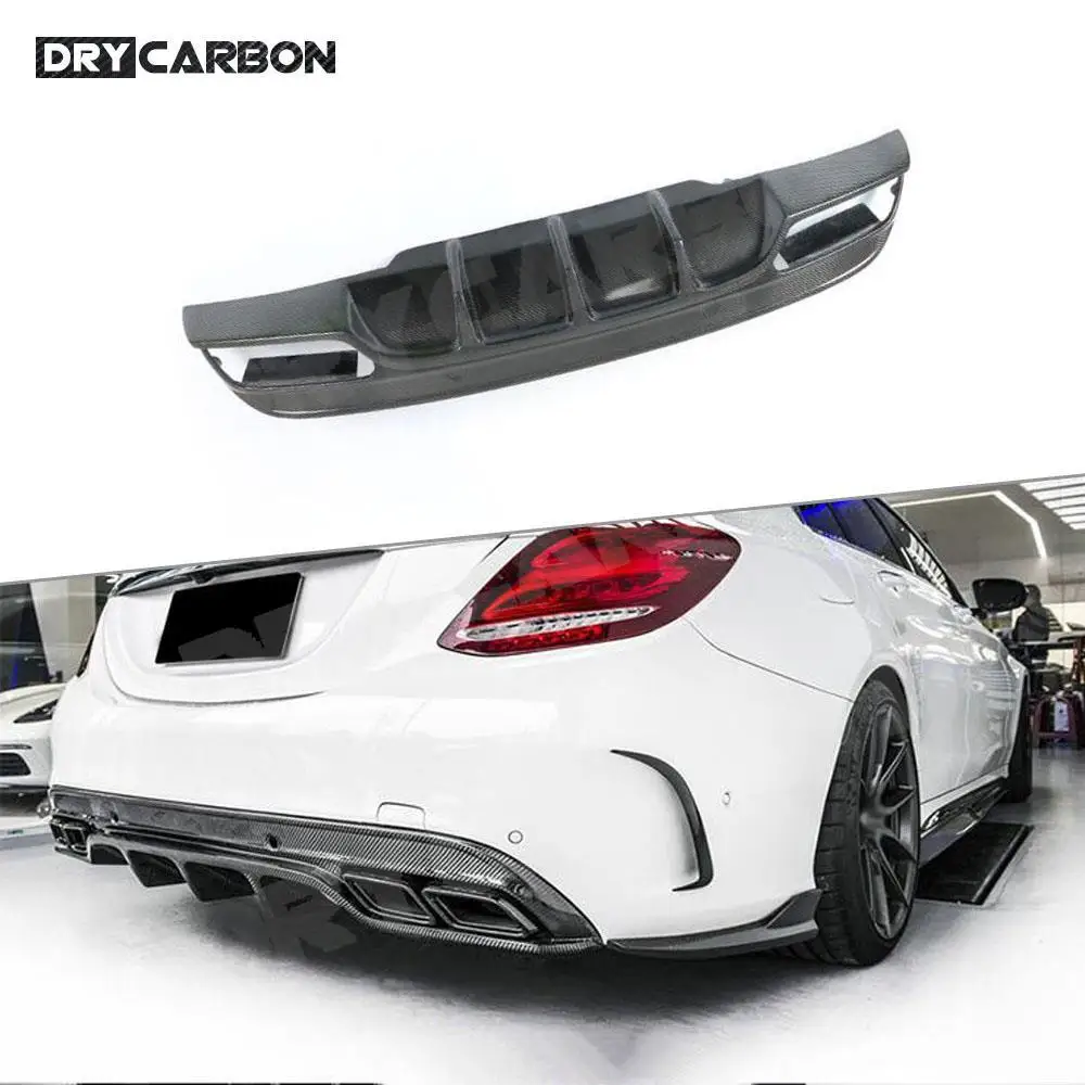 Carbon Fiber Rear Diffuser Spoiler for Mercedes Benz C Class W205 C180 ...