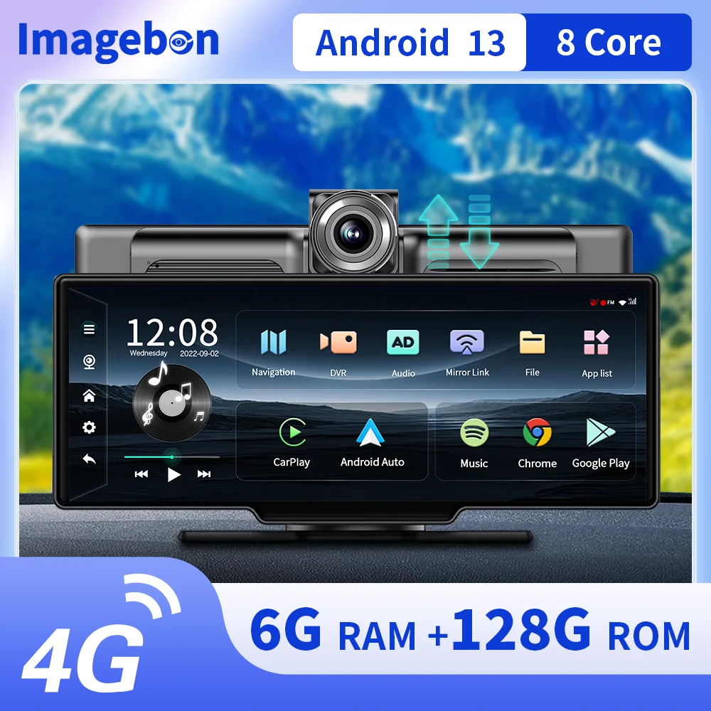 Imagebon-10-26-4G-Android-12-Car-DVR-Wireless-Carplay-Android-Auto-Dash ...