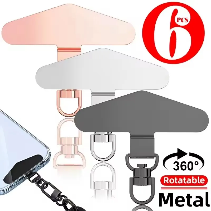 6-1PCS Metal Phone Tether Tab 360° Rotatable Phone Lanyard Patch Gasket ...