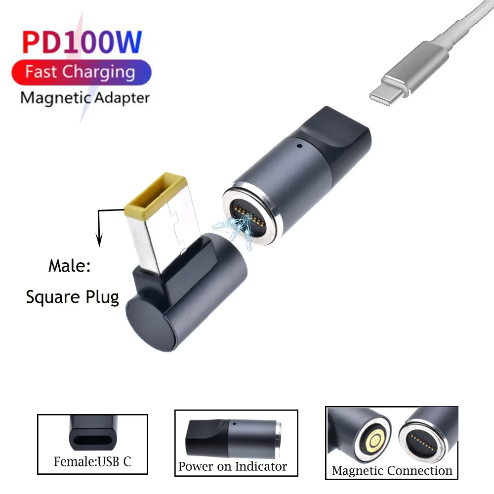 100W-USB-Type-C-Magnetic-Plug-Fast-Charging-Adapter-Connector-for ...