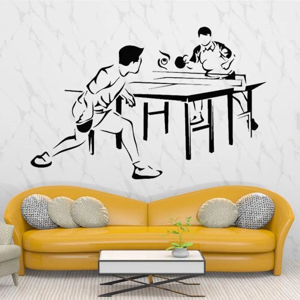 Table-Tennis-Wall-Decals-Ball-Game-Sports-Competition-Players-Vinyl ...