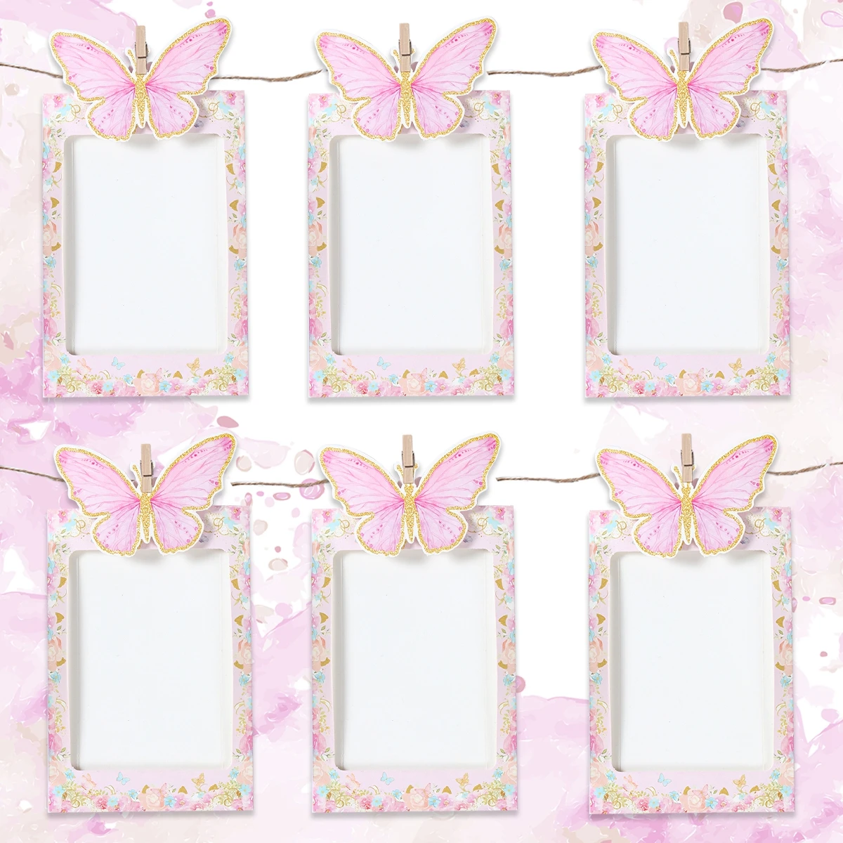 1st-Butterfly-Birthday-Photo-Banner-Garland-12-Months-Photo-Frame ...