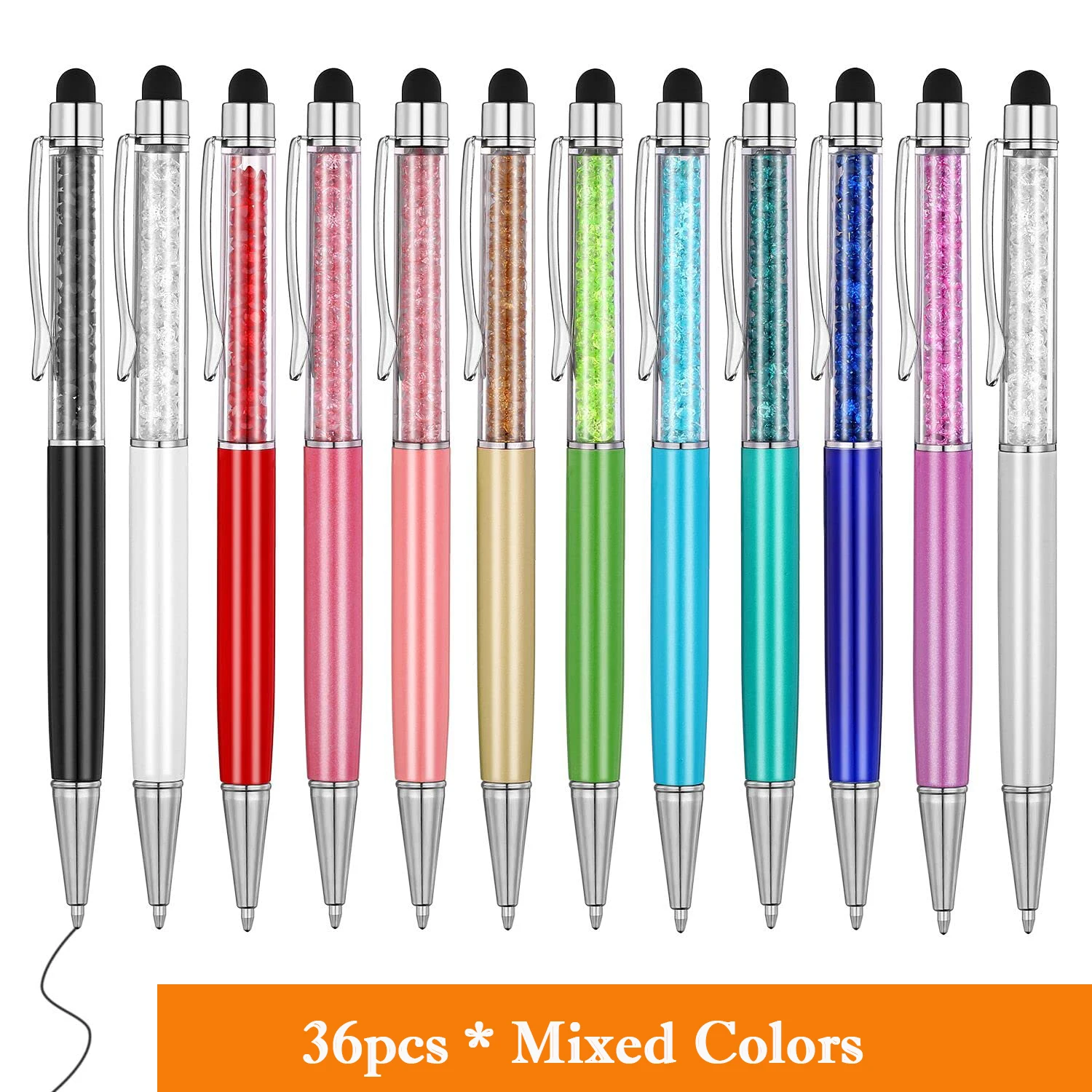 36pcs-lot-Bling-2-in-1-Colorful-Crystal-Capacitive-Touch-Stylus ...