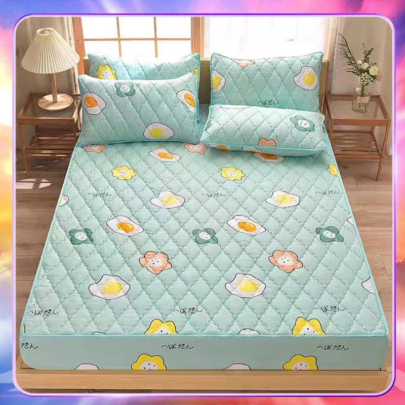 100-Waterproof-Mattress-Cover-Quilted-Cotton-Mattress-Pad-Fitted-Bed ...