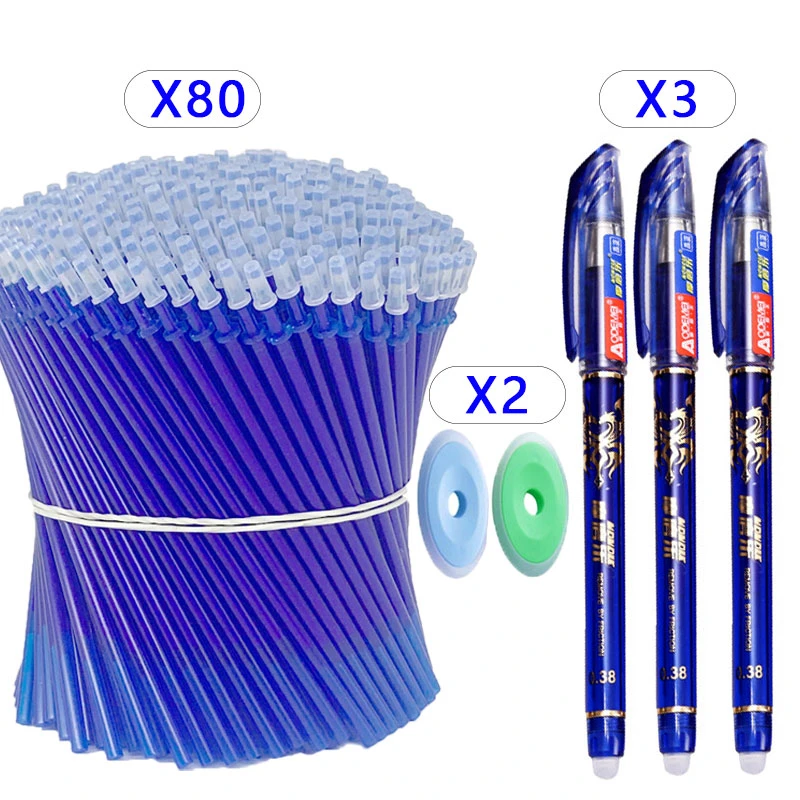 85pcs/set Erasable Pen Gel Pens School Gel Pen 0.5mm Blue Pens Refills ...