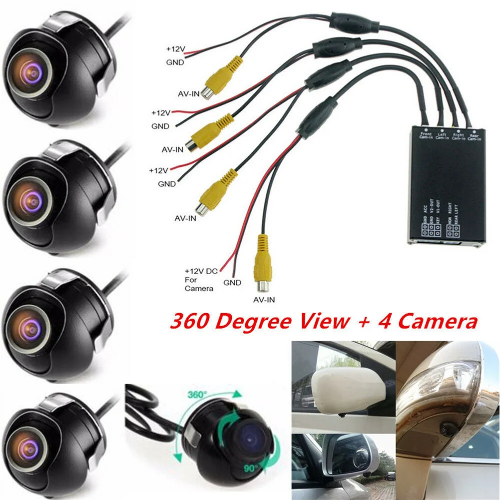 1 Set Car Camera Car Parking Panoramic View Rearview 4 Way Camera 1 Set Car Camera Car Parking Panoramic View Rearview 4 Way Camera