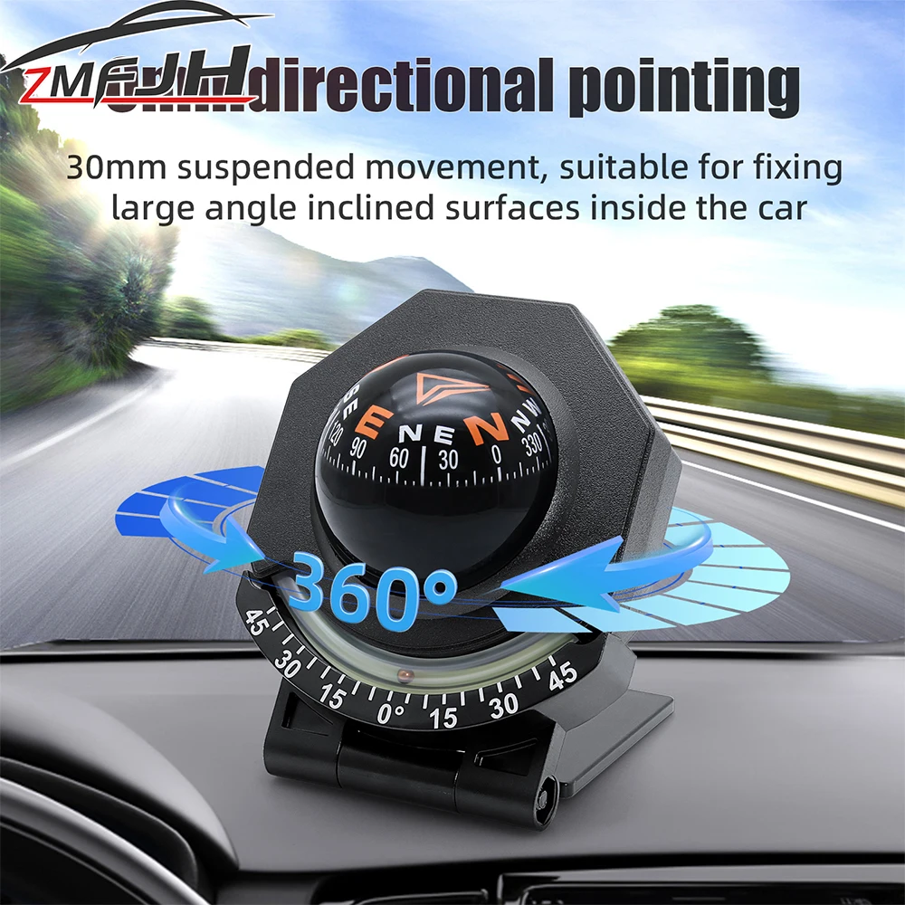 2-IN-1-Car-Compass-Slope-Meter-Indicator-Vehicle-Guide-Ball-Shaped ...