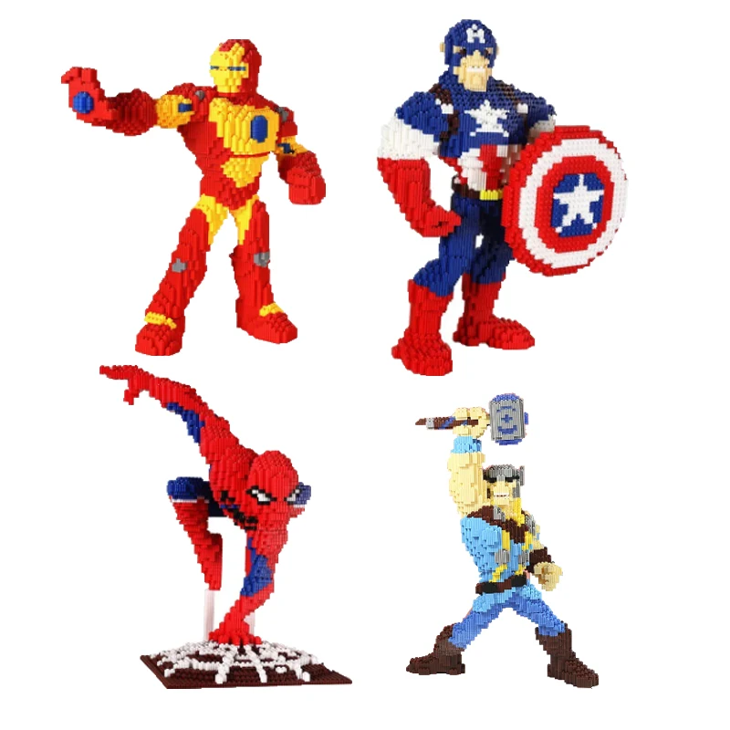Marvel-Building-Blocks-Iron-Man-Spider-man-Loose-Puzzle-Tandem-Building ...