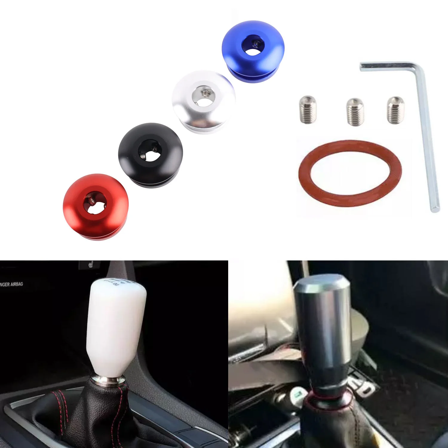 Universal-Shift-Knob-Boot-Retainer-Adapter-Limiter-Manual-Gear-Shifter ...