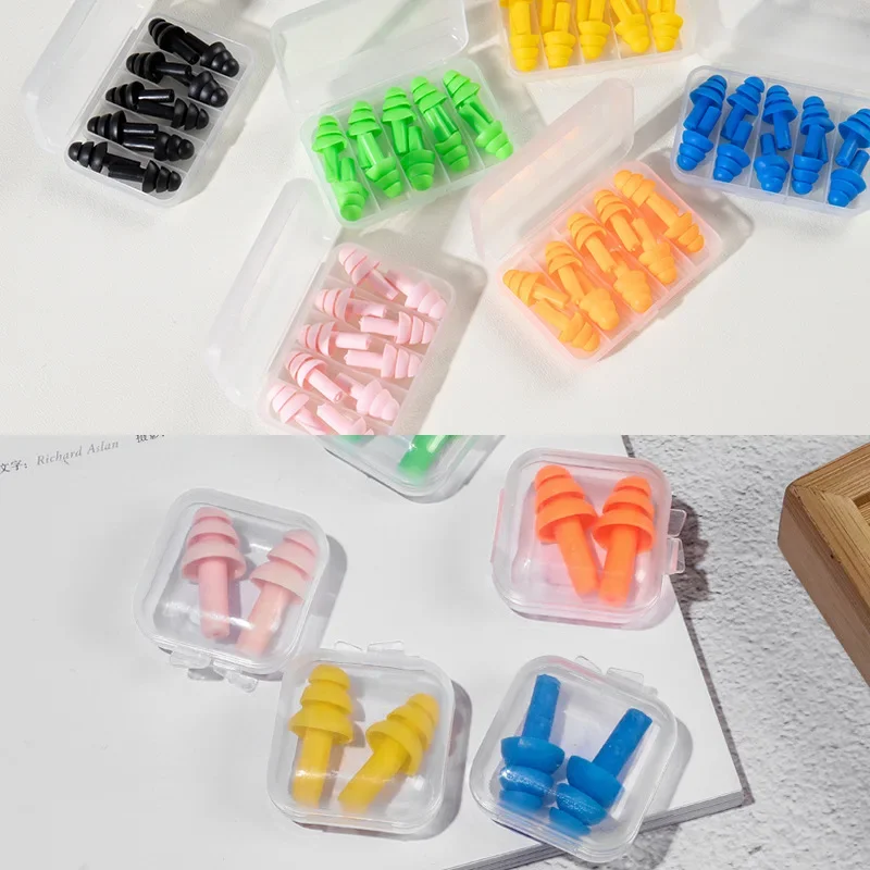 10-Pairs-Ear-Plugs-Sound-insulation-Waterproof-Silicone-Ear-Protection ...