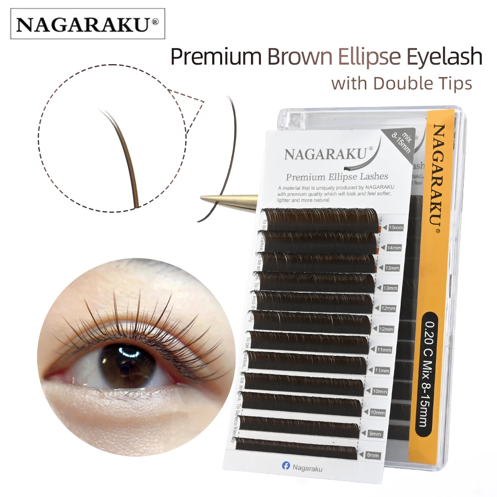NAGARAKU-Dark-Brown-Ellipse-Eyelash-Extensions-Split-Tips-Soft-Light ...
