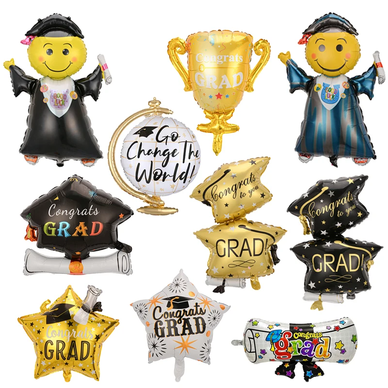 1pc Graduation Party Balloon Helium Globe Foil Balloon Congrats Grad ...