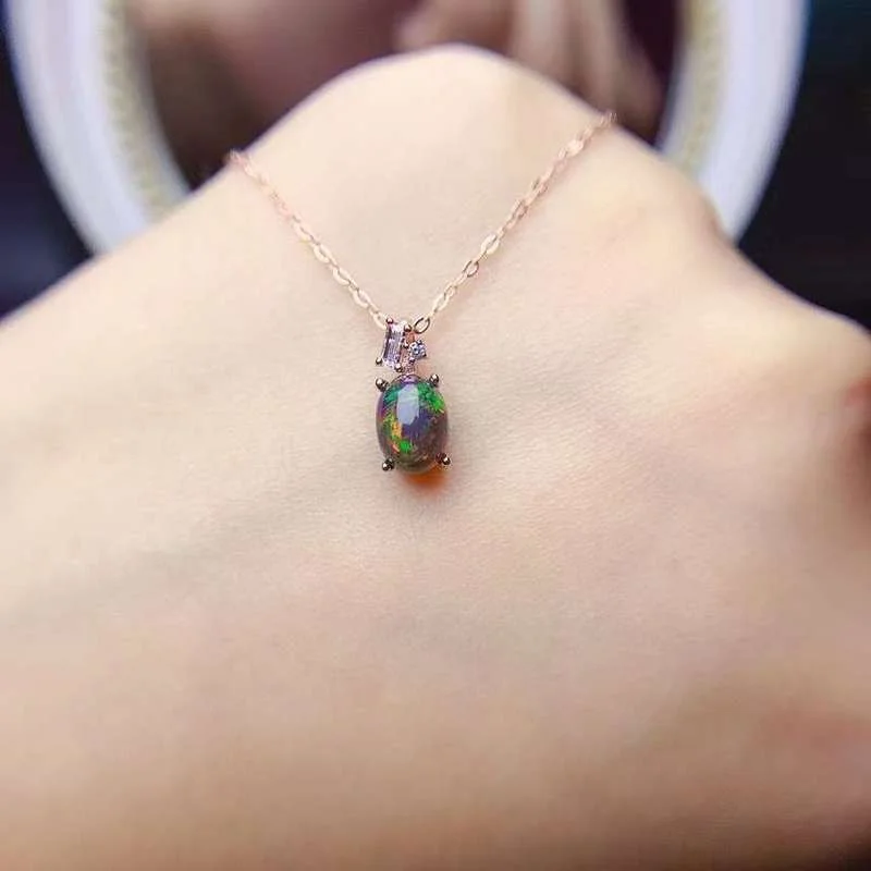 YULEM-Natural-Black-Opal-Necklace-Small-and-Exquisite-Beautiful ...