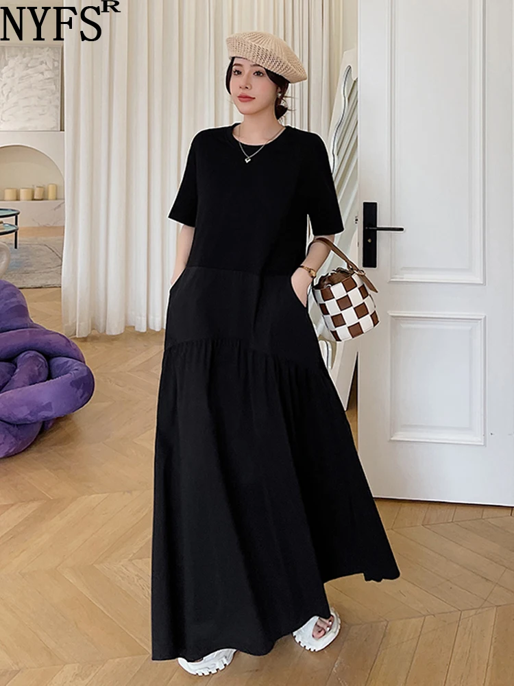 NYFS-2023-Summer-New-Korea-Patchwork-Woman-Dress-Vestidos-Robe-Elbise ...