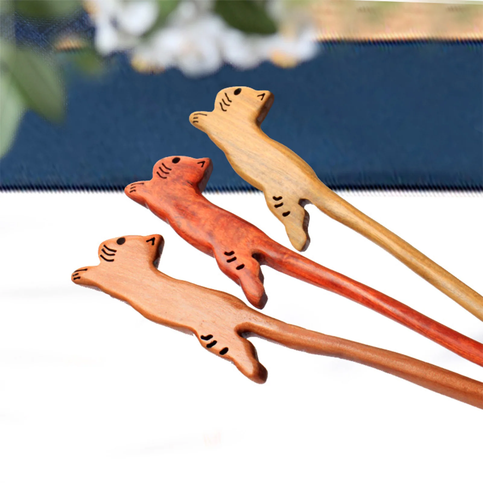 Cat Shaped Hair Sticks Forks Chinese Hanfu Hair Accessories Girls Funny ...