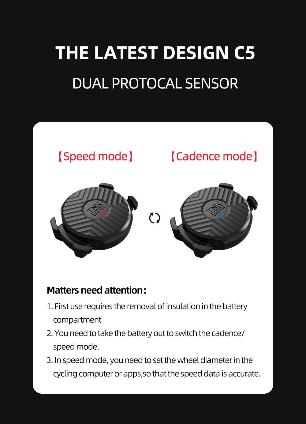 Generic ANT+ Speed&Cadence Sensor Monitor Bluetooth 4.0 Speed Sensor ...