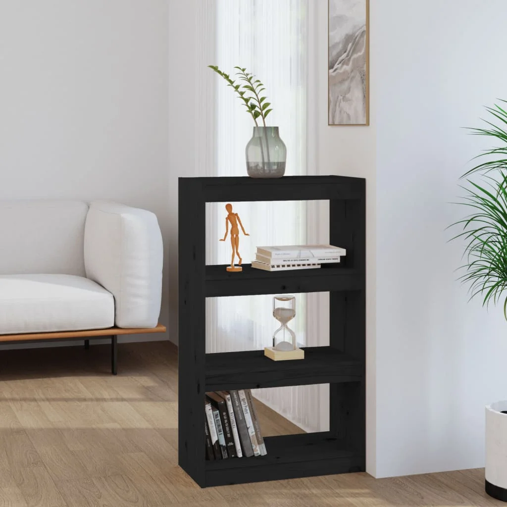 Bookcase-room-separator-black-60x30x103-5-cm-solid-pine-shelves ...