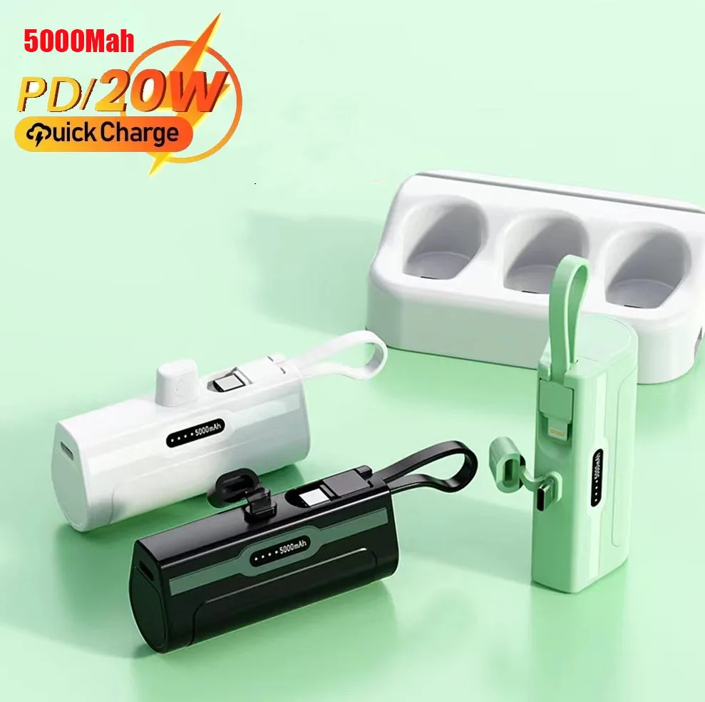 Mini Phone Charger Power Bank 5000mAh Portable Charging Powerbank ...