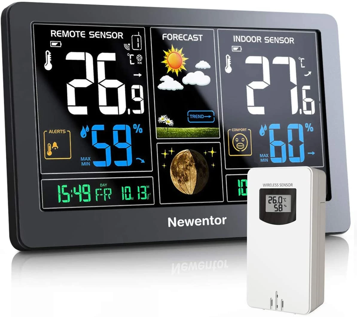 Wireless Indoor Weather Station Digital Thermometer Hygrometer Table ...
