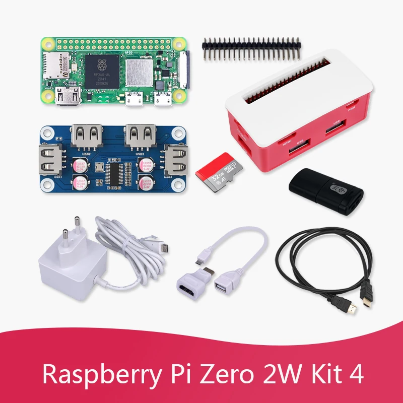 Raspberry Pi Zero 2 W Pi 0 2W Board Kit Case Power Supply Mini HDMI ...