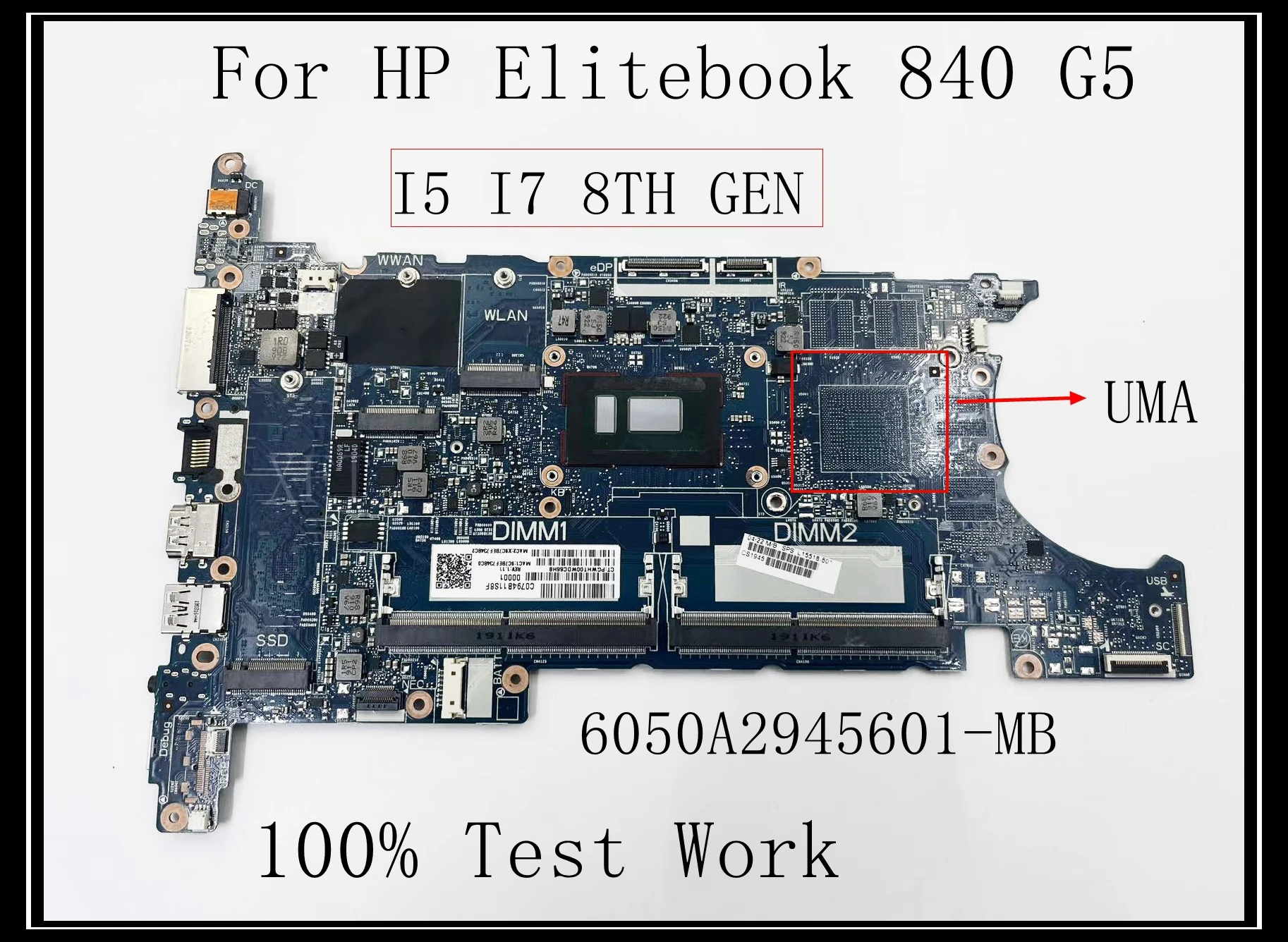 For-HP-Elitebook-840-G5-Laptop-Motherboard-6050A2945601-MB-With-I5-I7 ...
