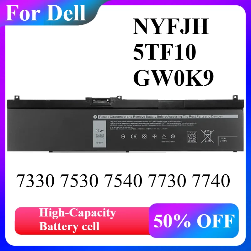High-Capacity Battery Cell for Dell Precision 7530 7730 7540 7740 ...