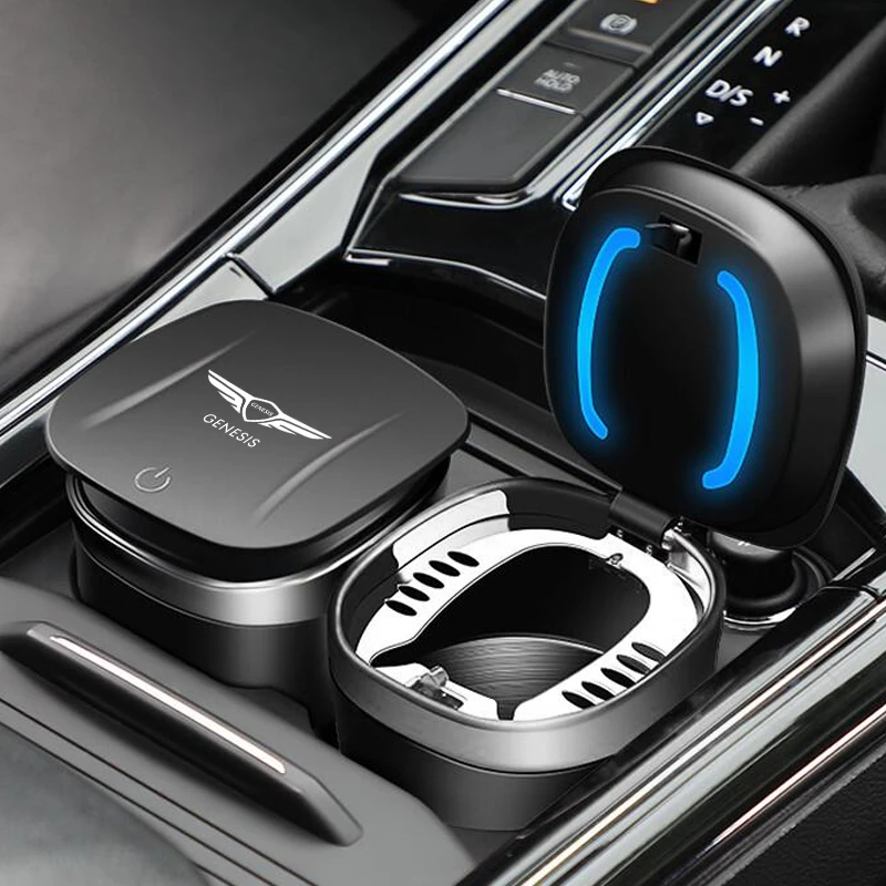 현대 제네시스 G80 G70 G90 GV80 용 자동차 재떨이 담배 쓰레기통, 고급 휴대용 자동차 컵 홀더 재떨이 남성용 선물| | - AliExpress