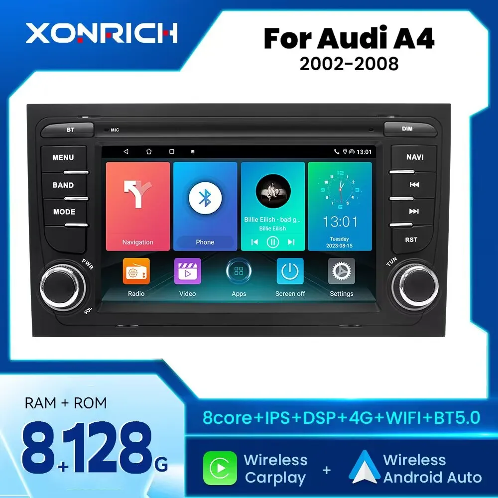 Wireless-Carplay-Car-Multimedia-Player-For-Audi-A4-2002-2007-S4-RS4-B6 ...