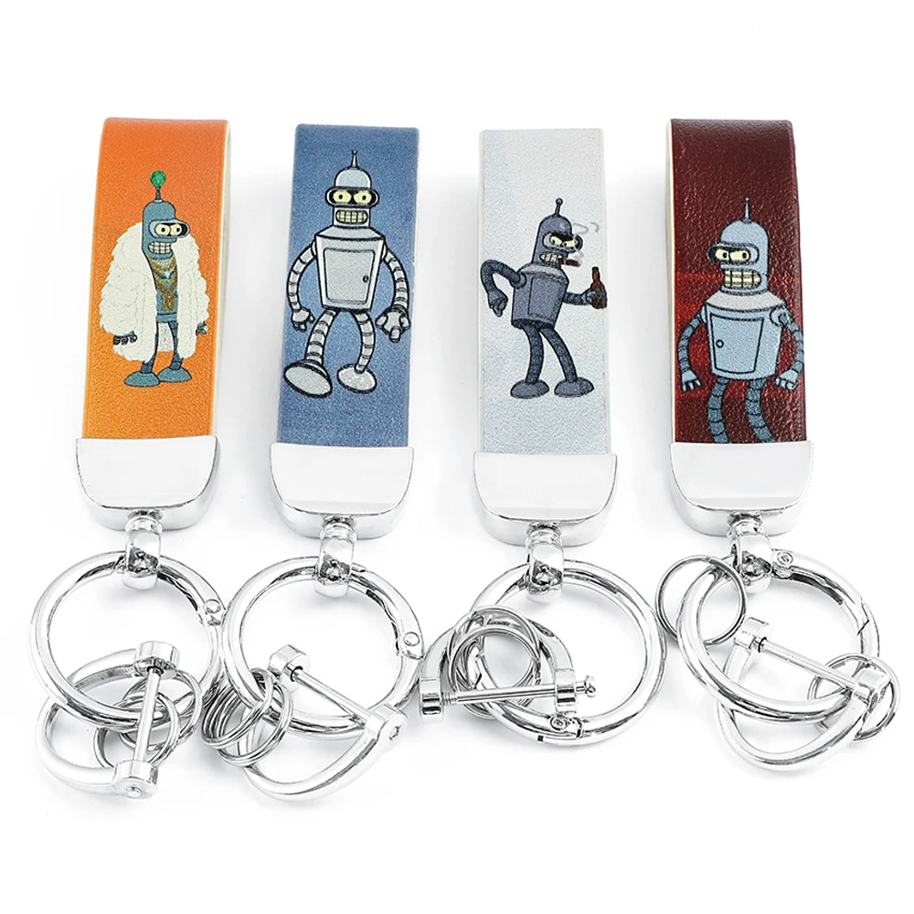 Anime-Futurama-Leather-Printed-Keychain-for-Backpack-Ornament-Car ...