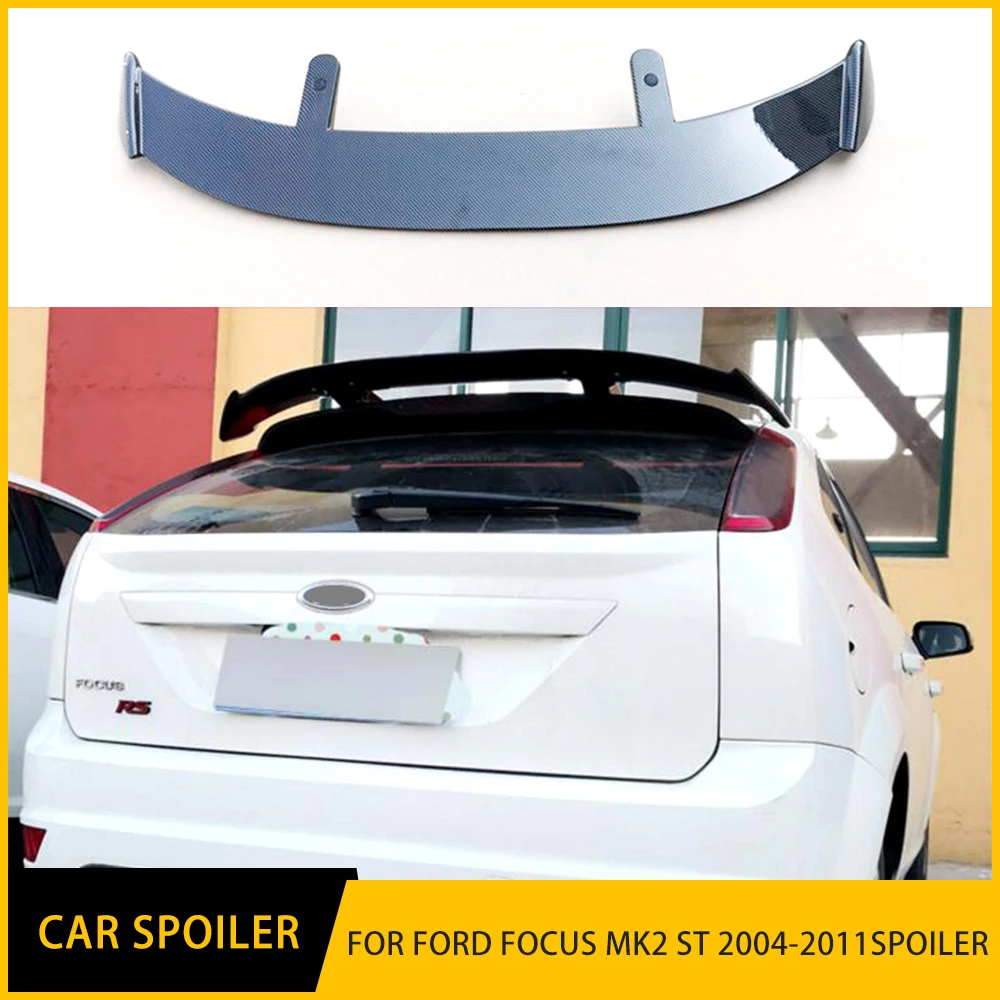 For-FORD-FOCUS-Black-Carbon-Fiber-Look-Car-Rear-Roof-Lip-Spoiler-MK2-ST ...