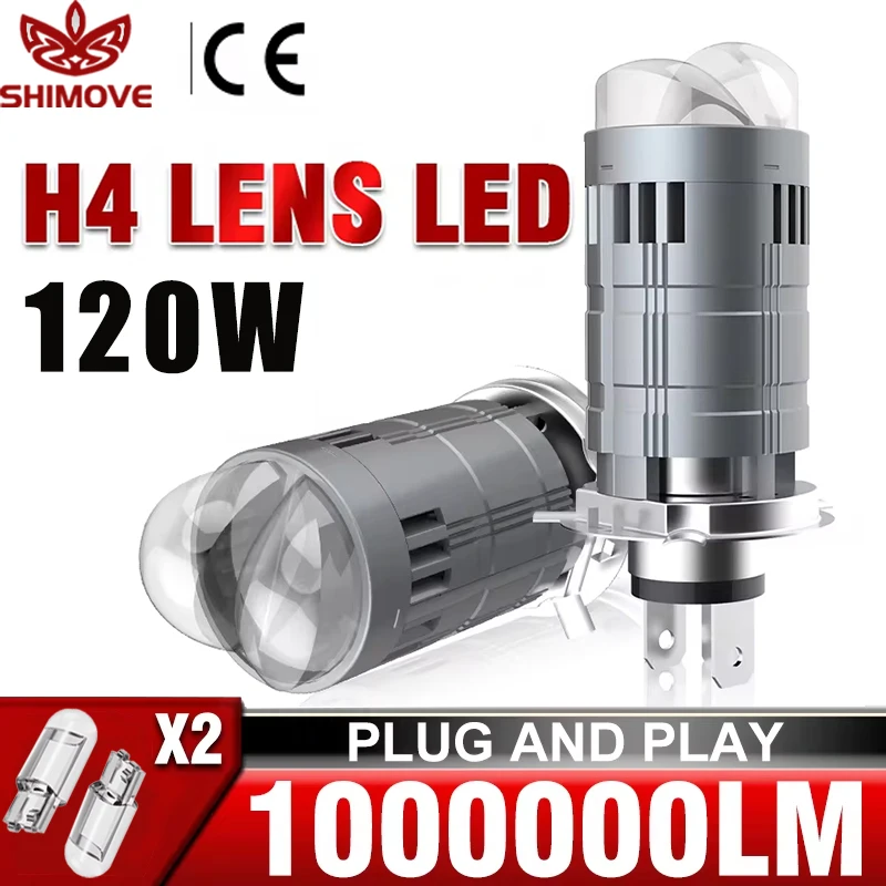 H4 LED Projector Car Headlight Bulbs Motorcycle h4 Hi-Lo Headlight ...