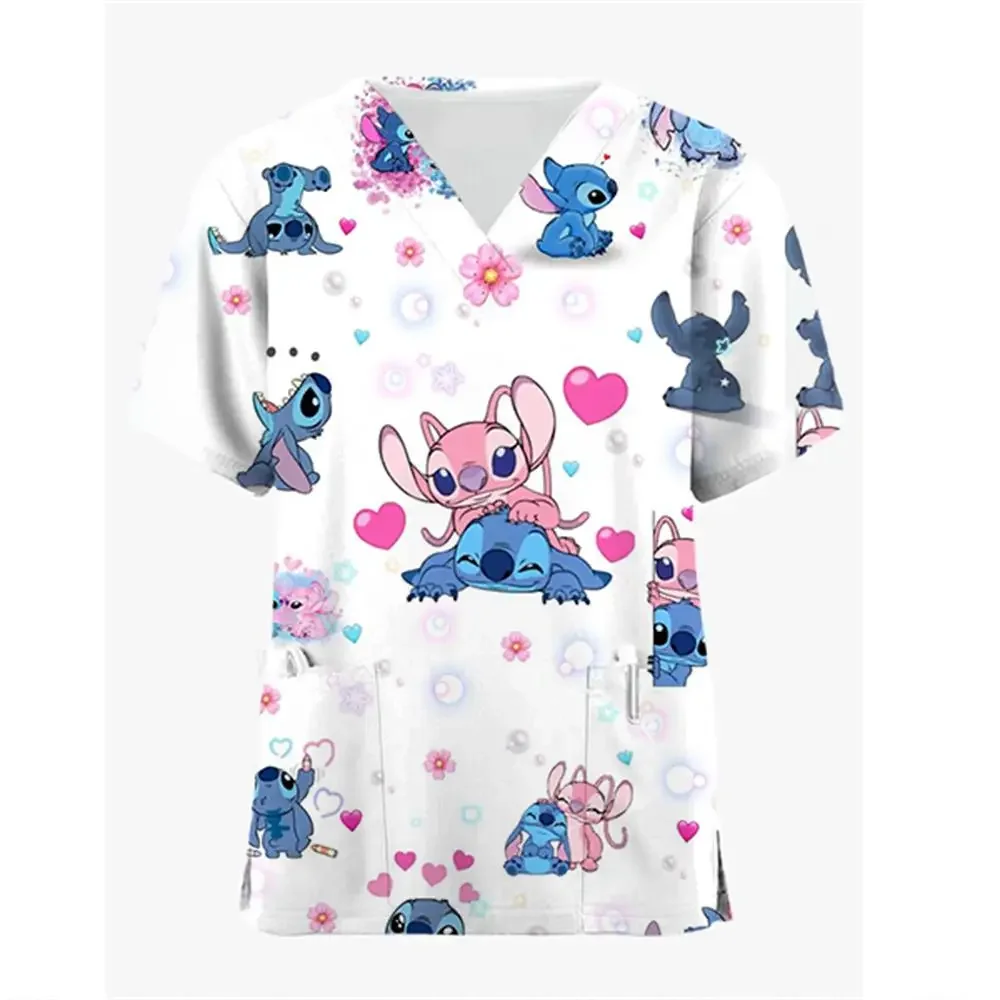 Camiseta-de-verano-de-Lilo-Stitch-para-mujer-uniforme-de-enfermera-Y2k ...