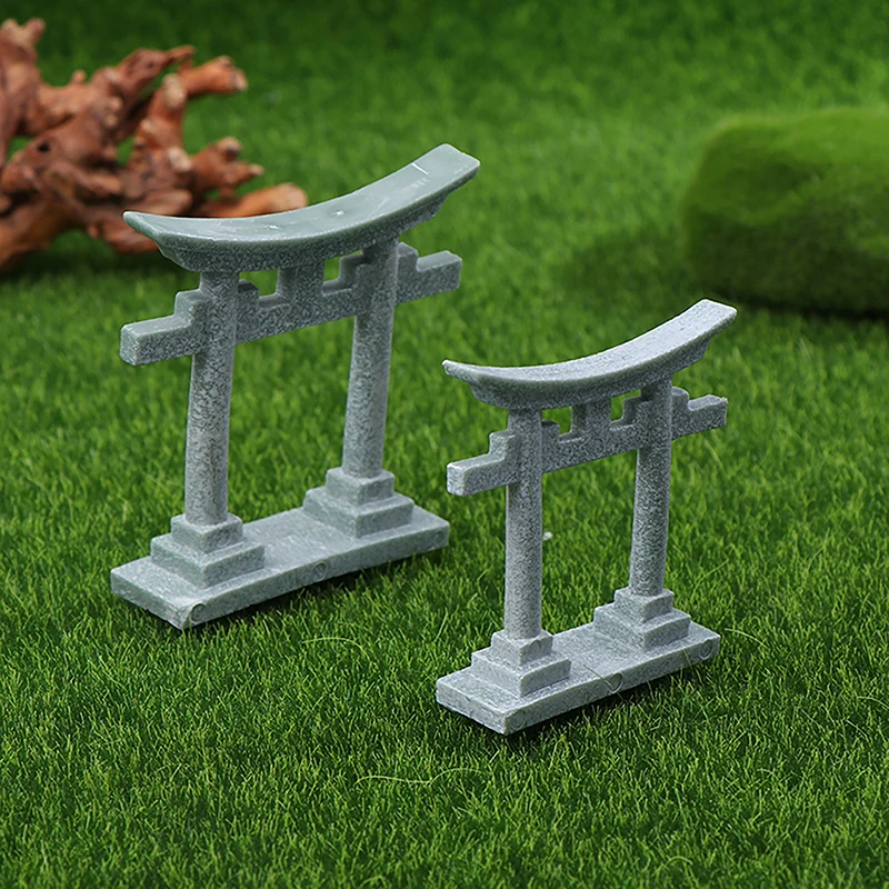 Japanese-style Torii Gate Aquarium Decor Miniature Ornament Sandstone ...