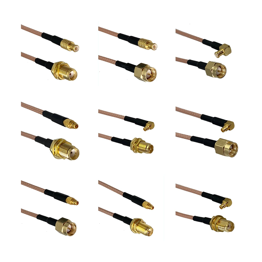 RG316 SMA RP SMA to MCX MMCX Male plug & Female jack Straight & Right ...