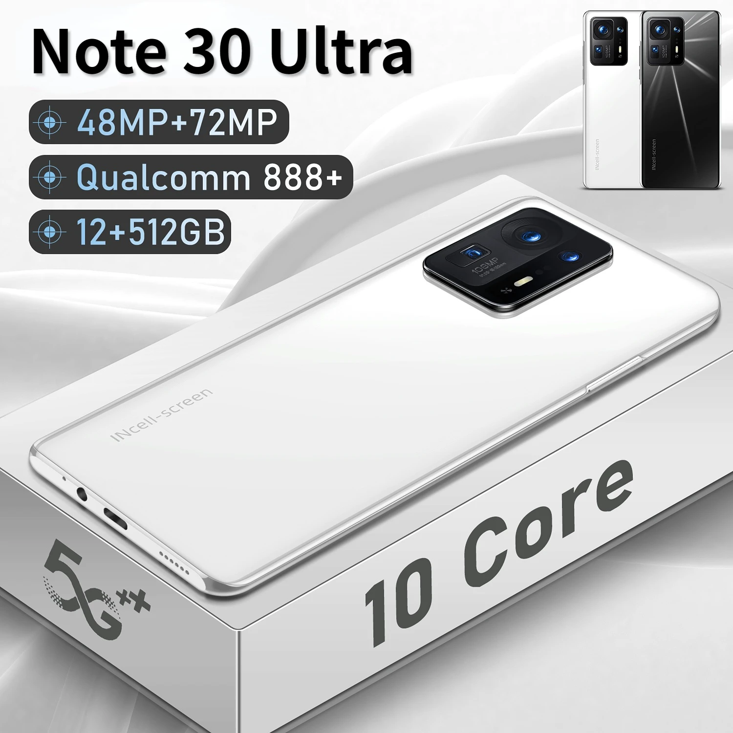 Smartphone Note 30 Ultra, pantalla completa de 7,3 pulgadas ...