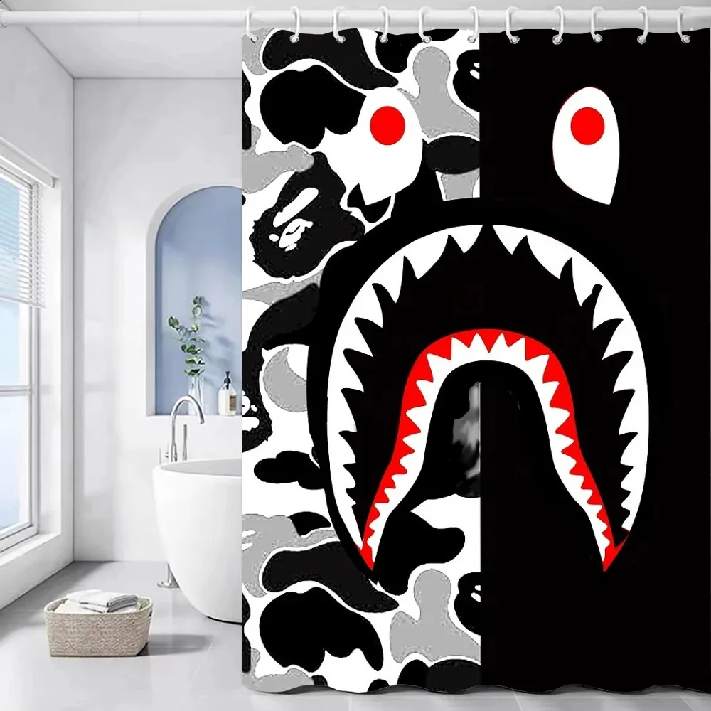 B-BAPE-Bath-Curtain-for-Shower-Curtains-in-the-Bathroom-Accessories-Set ...