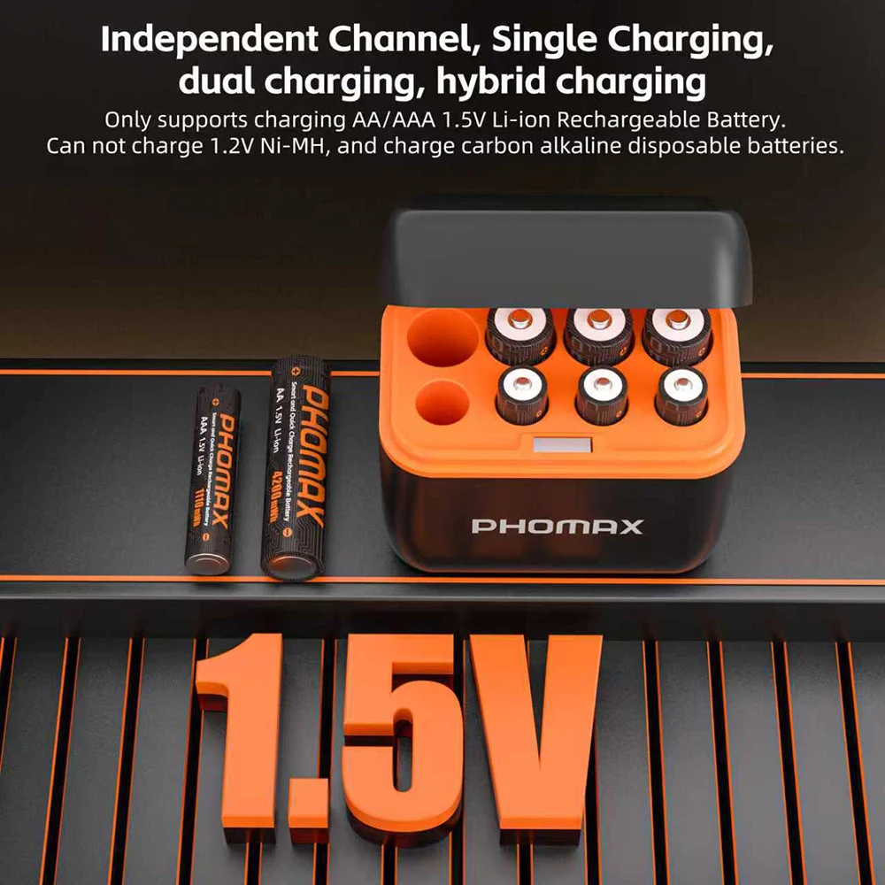 PHOMAX Rechargeable Batteries AA/AAA 4200mWh 1100mWh High ...