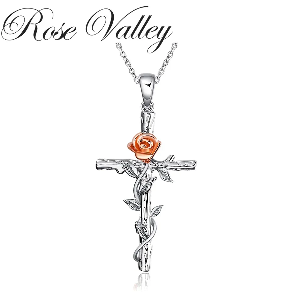 Rose-Valley-Rose-Flower-Pendant-Necklace-for-Women-Cross-Pendants ...