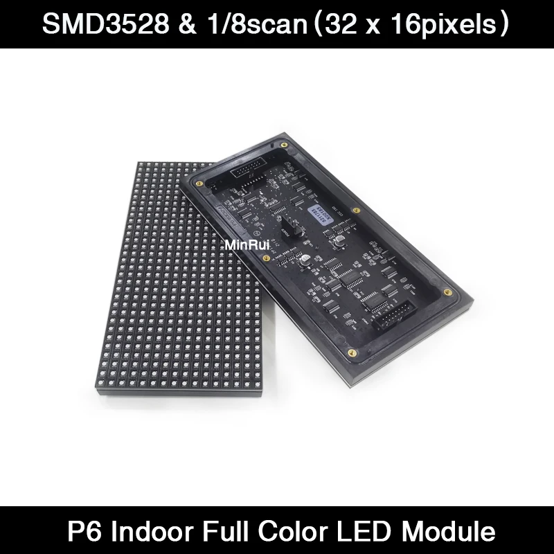 P6 Indoor Full Color RGB LED Display Sign 192*96mm 1/8 Scan 32*16 ...
