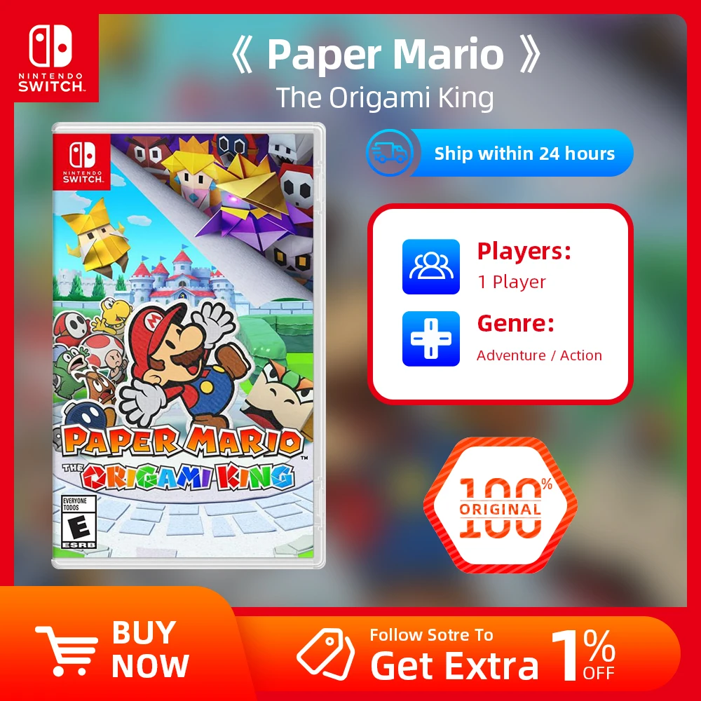 Jogo de nintendo switch papel mario o rei origami cartão físico de ...
