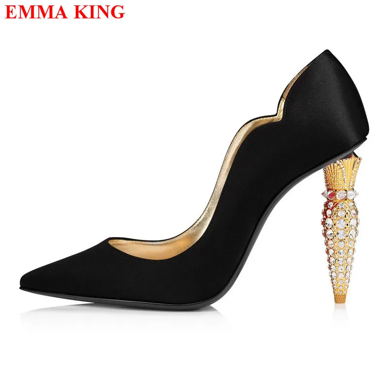 New Brand Pointed Toe Pumps Designer Women Shoes Sexy Crystal High ...