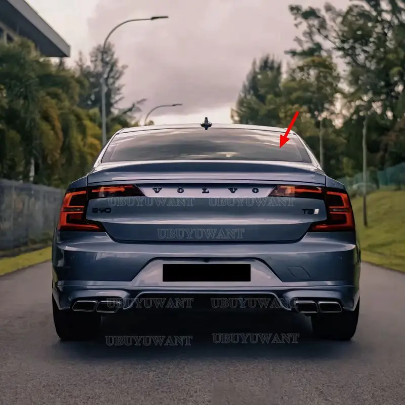 For VOLVO S90 2017 2018 2019 2020 ABS Exterior Rear Spoiler Tail Trunk ...