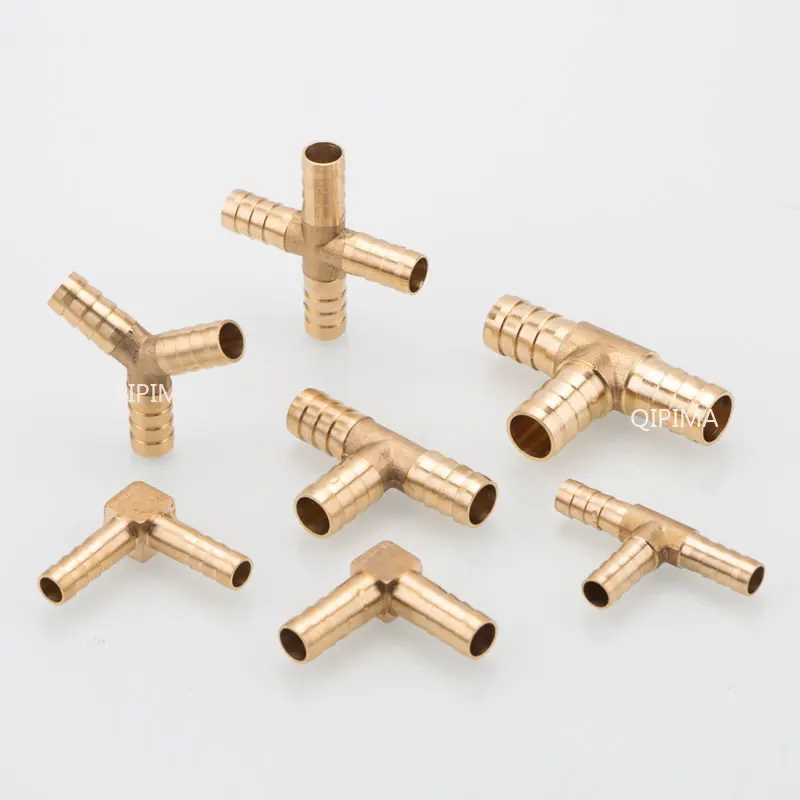 T Type 3 Three Way Brass Pipe Fitting Connector Adapter 4mm 5mm 6mm 8mm ...