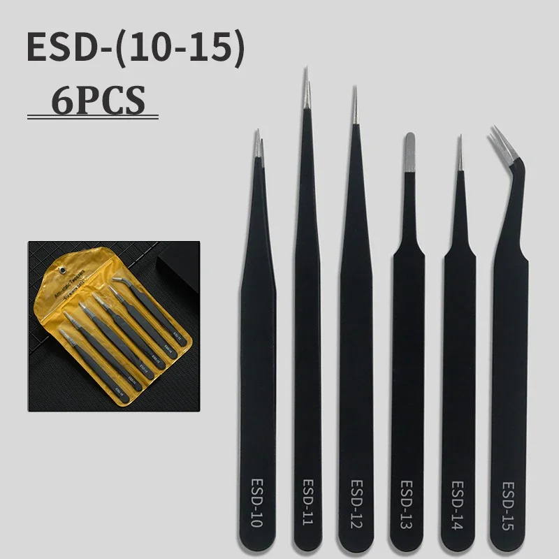 6pcs-Watch-Tweezers-Tool-ESD-Anti-Static-Steel-Watch-Repair-Tool ...