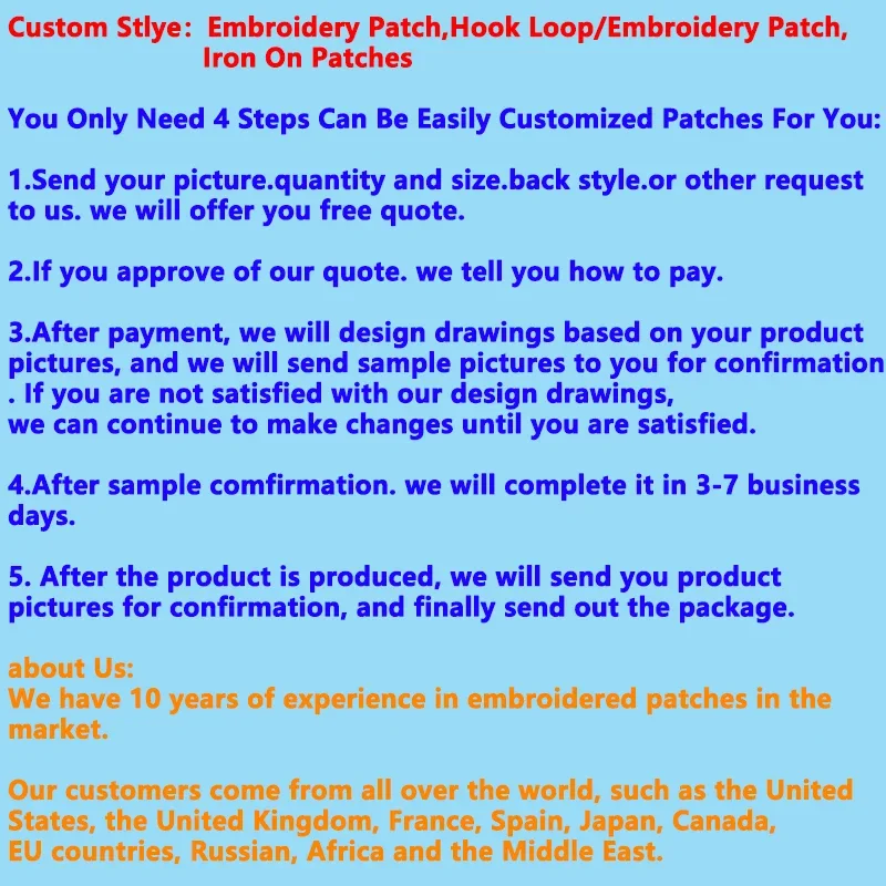 10x2.5cm 1PCS Custom Personalized Embroidered Name Text Patch Stripes ...