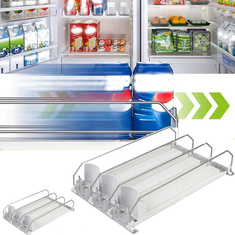 Kitchen-Fridge-Drink-Organizer-Dispenser-Beverage-Pusher-Shelf ...