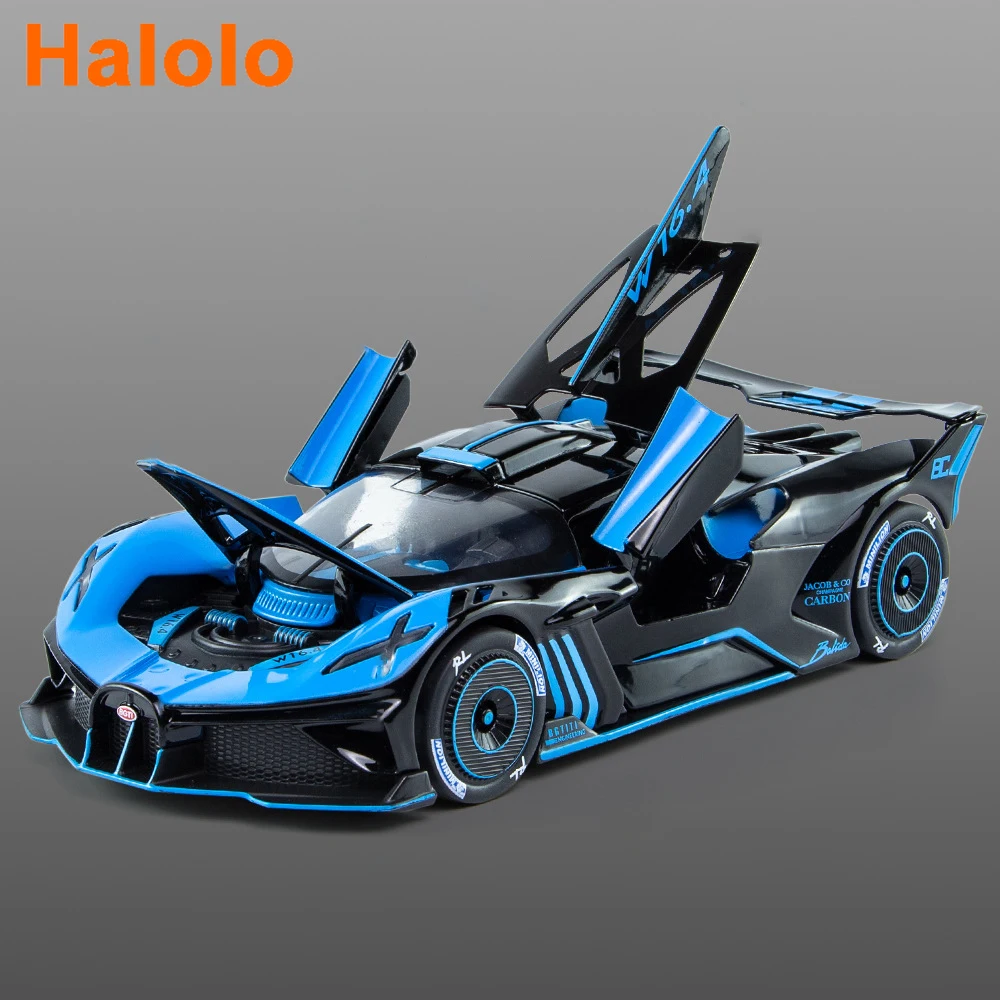 1:24 Bugatti Bolide Supercar Diecast Alloy Luxury Car Model Sound and ...