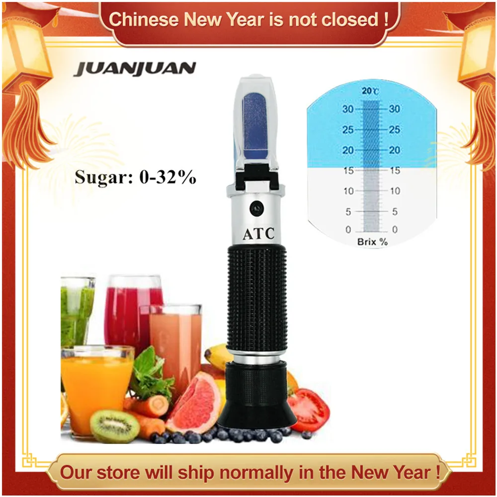 Hand Held Brix Refractometer Tester Meter With ATC +Calibration Oil ...