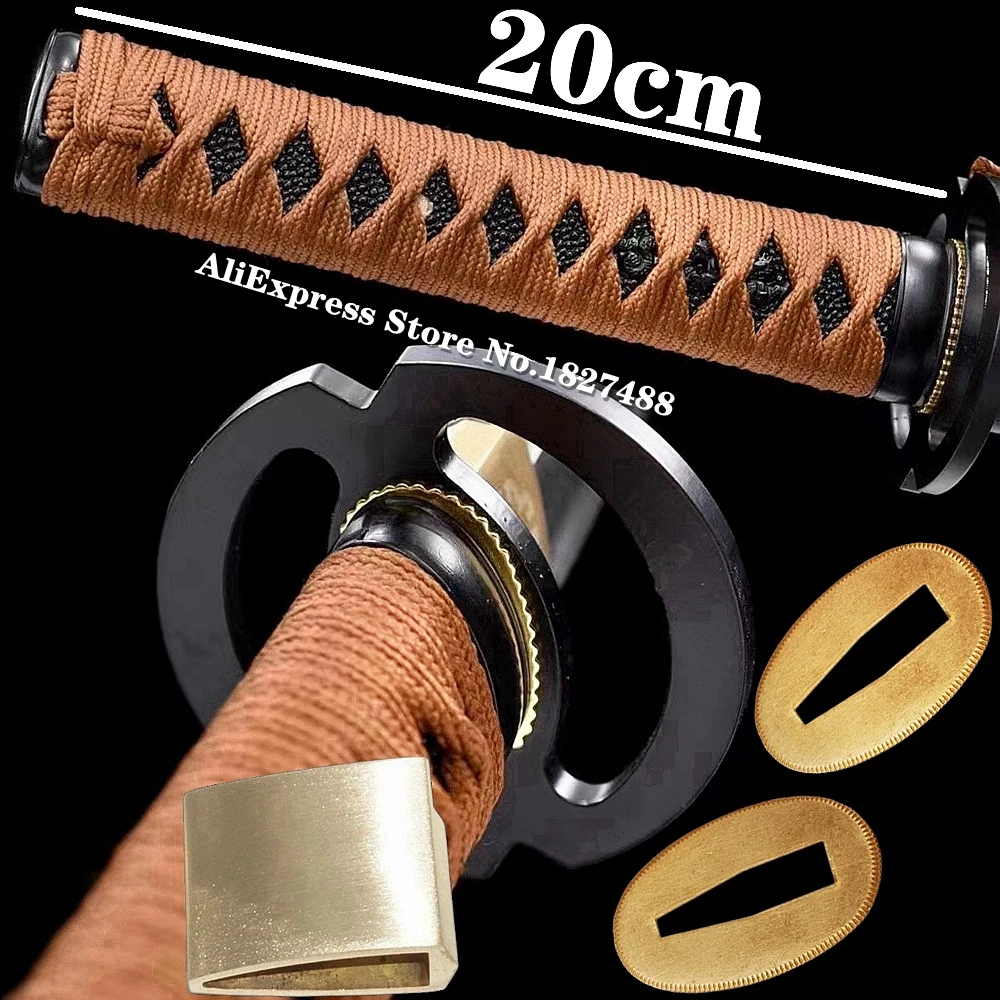 20CM-Tsuka-Iron-Hand-Guard-Wakizashi-Katana-Fittings-Set-Japanese-Sword ...